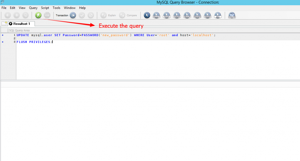 Voipswitch change database settings on modules, MySQL change password ...