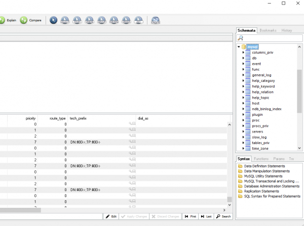 Voipswitch change database settings on modules, MySQL change password ...